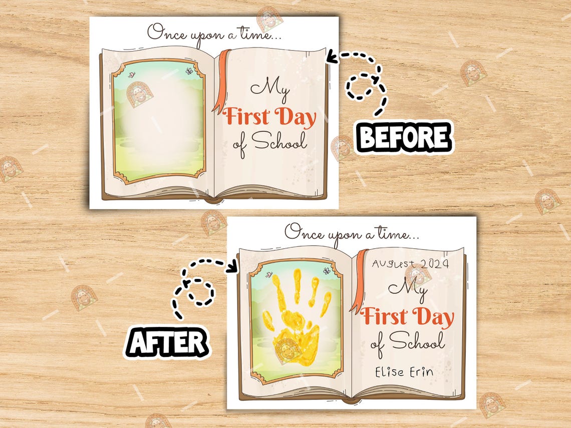 First Day of School Handprint Craft Printable, Back to School Handprint ...