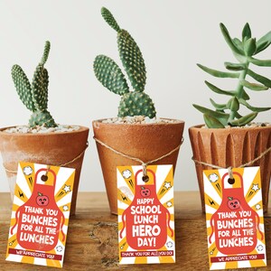 School Lunch Hero Day Tag, Lunch Hero Gift Tags Printable, School Lunch ...