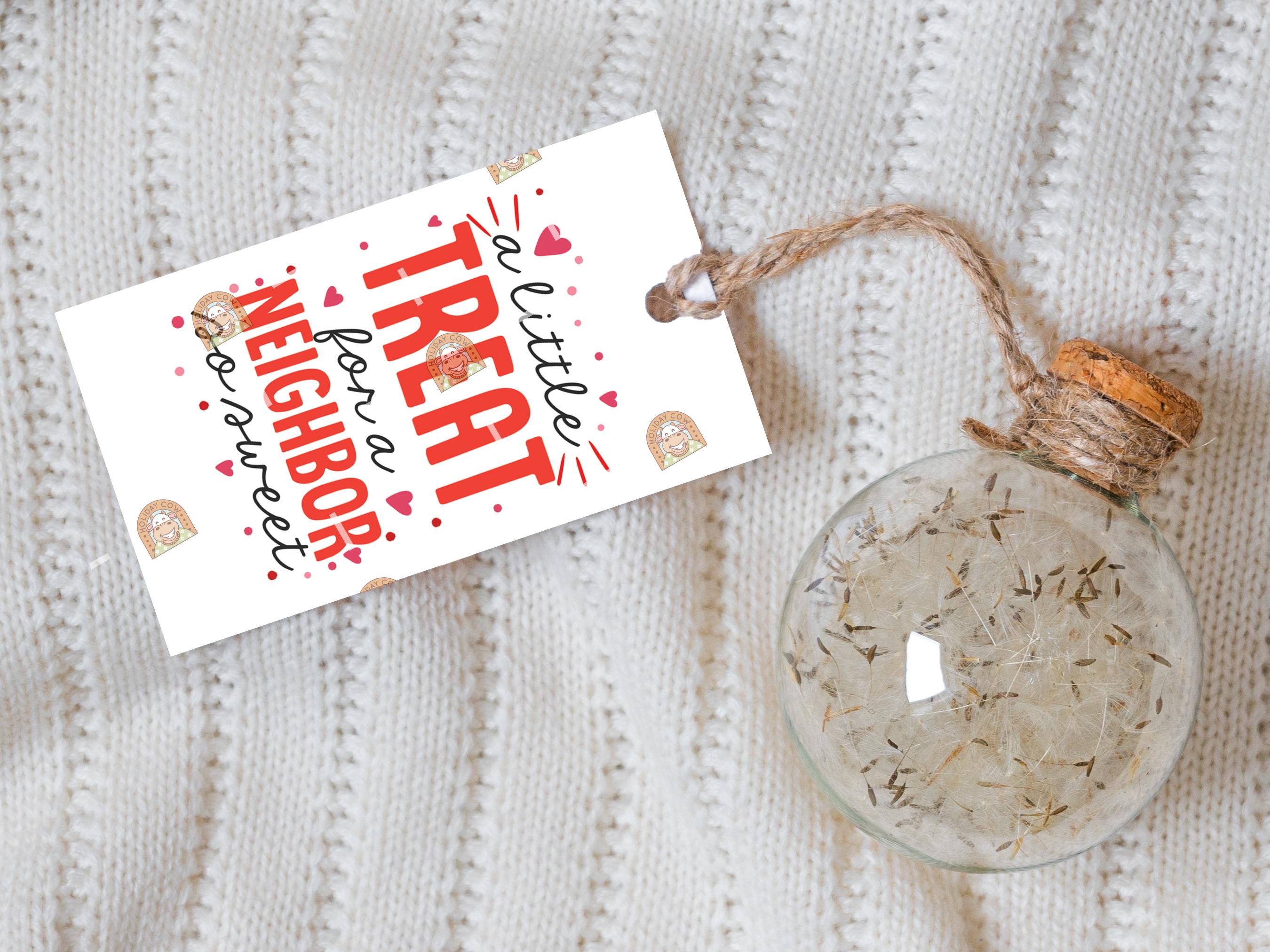 Valentines Neighbor Gift Tag, Printable Thank You Neighbor Valentine ...