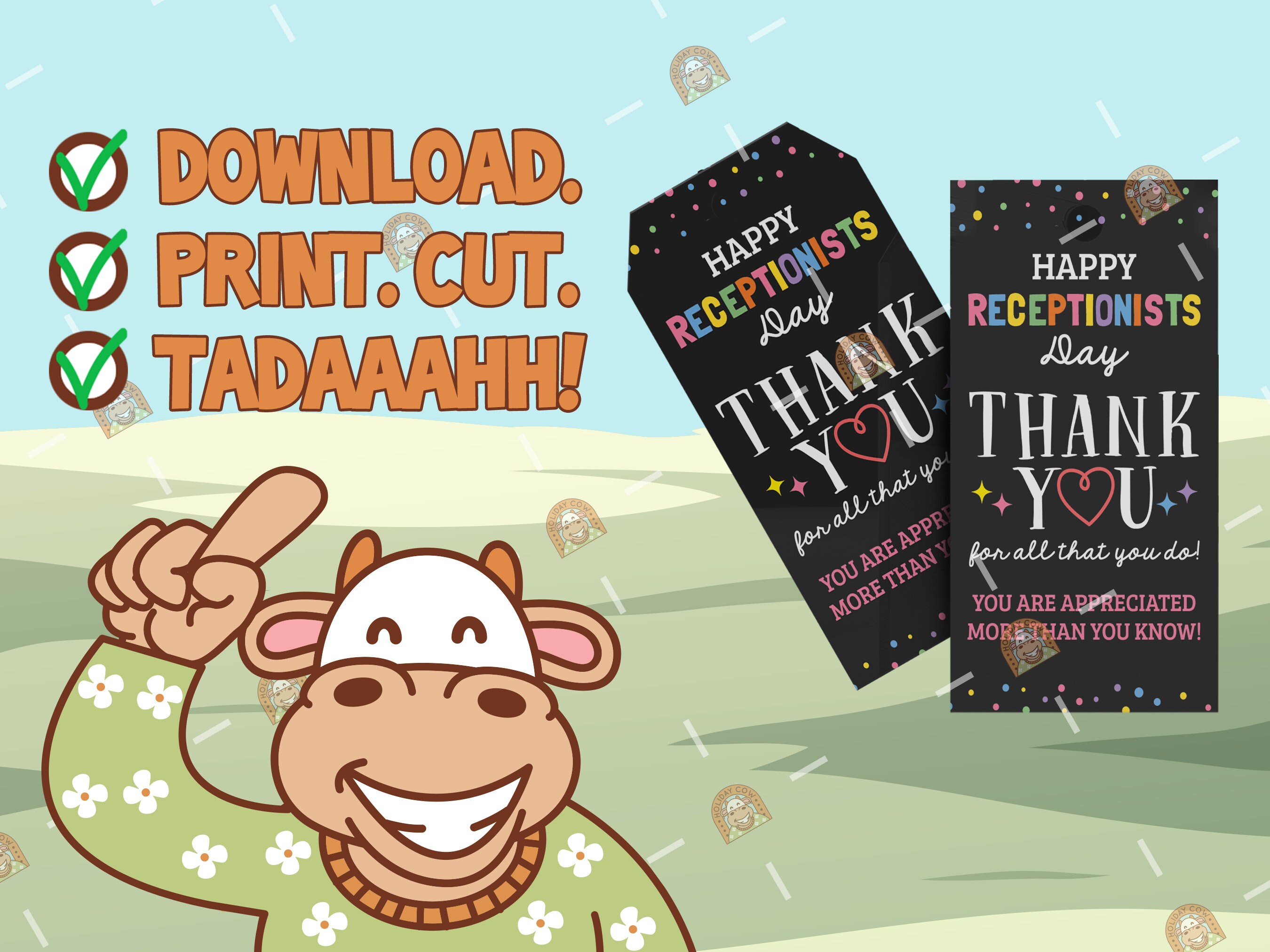 Receptionists Gift Tags Printable, Receptionists Day Tag, Receptionist ...