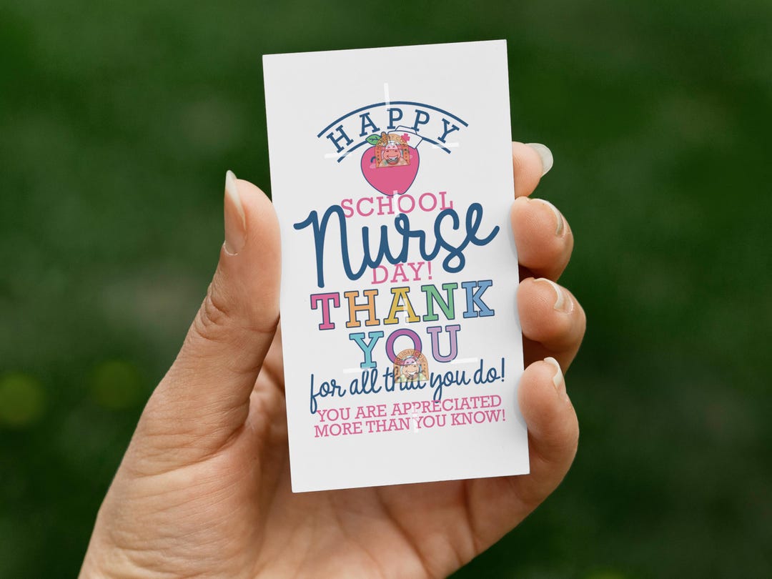 School Nurse Day Gift Tag, Printable Nurse Tag, School Nurse Gift Tag ...