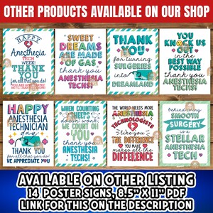 Anesthesia Tech Gift Printable, Anesthesia Tech Week Sign, Anesthesia ...