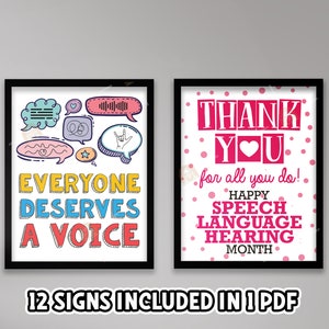 National Speech Language Hearing Month Signs Printable, Speech Language ...