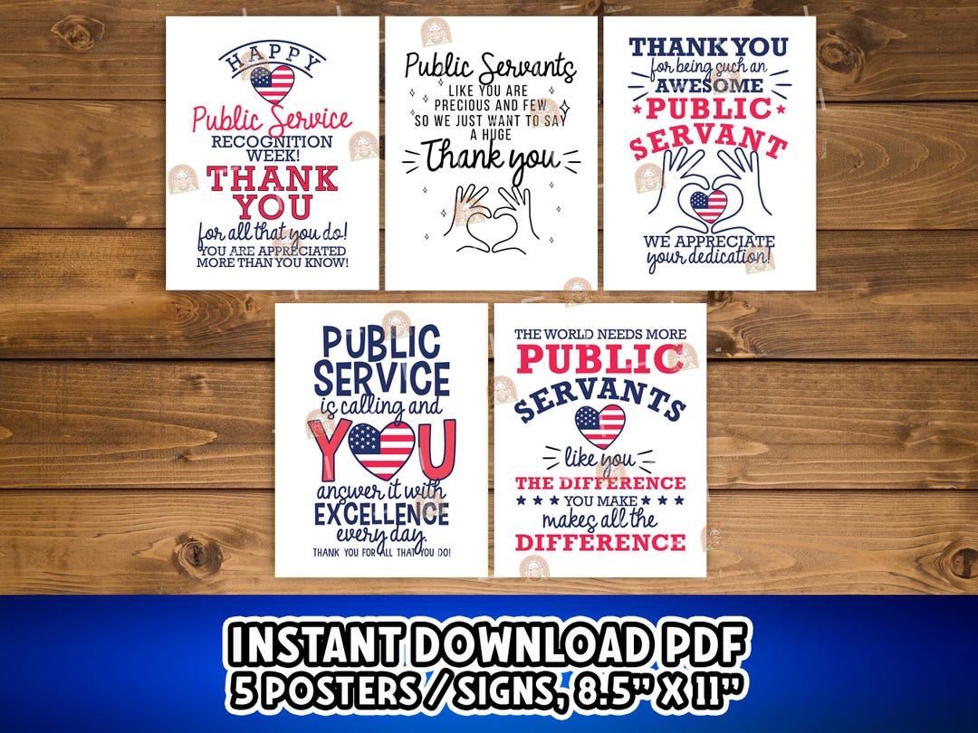 Public Service Recognition Week Signs Printable, Public Service Week ...