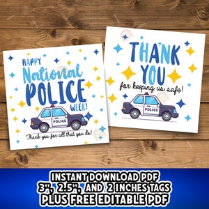 Police Week Tags Printable, National Police Officers Week Gift Tag ...