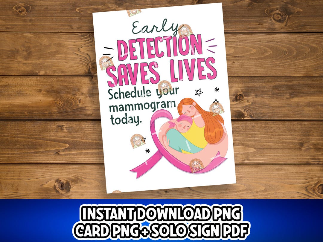 National Mammography Day Sign Printable, Thank You Mammogram Awareness ...