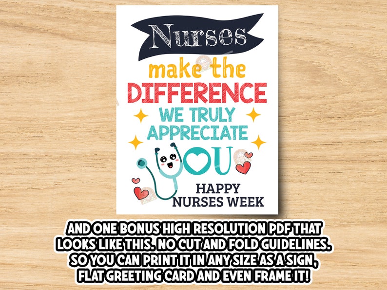 Nurses Week Card Printable, Nurse Appreciation Card, Nurse Thank You ...