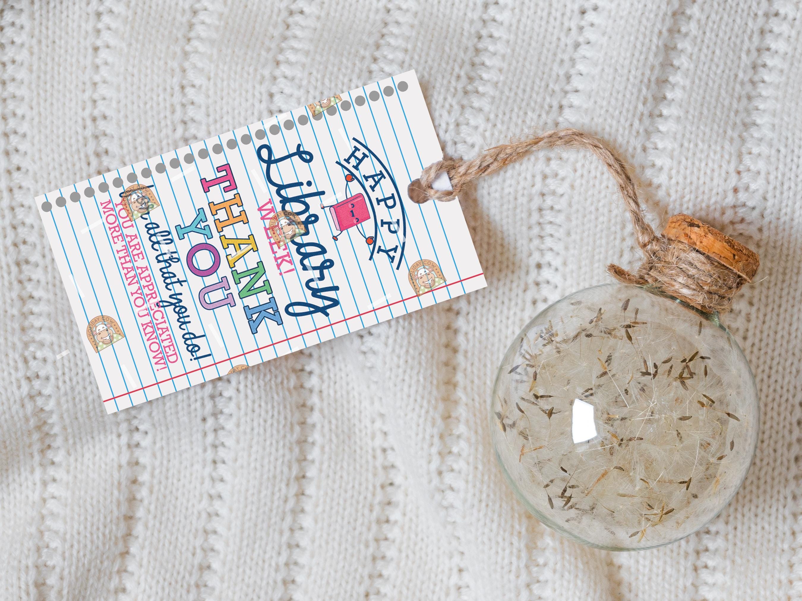 Printable Library Week Gift Tag for Librarian Tag, Library Week Tag ...