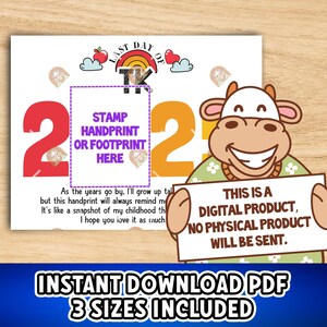 Last Day of TK Handprint Art Printable, TK End of School Handprint ...