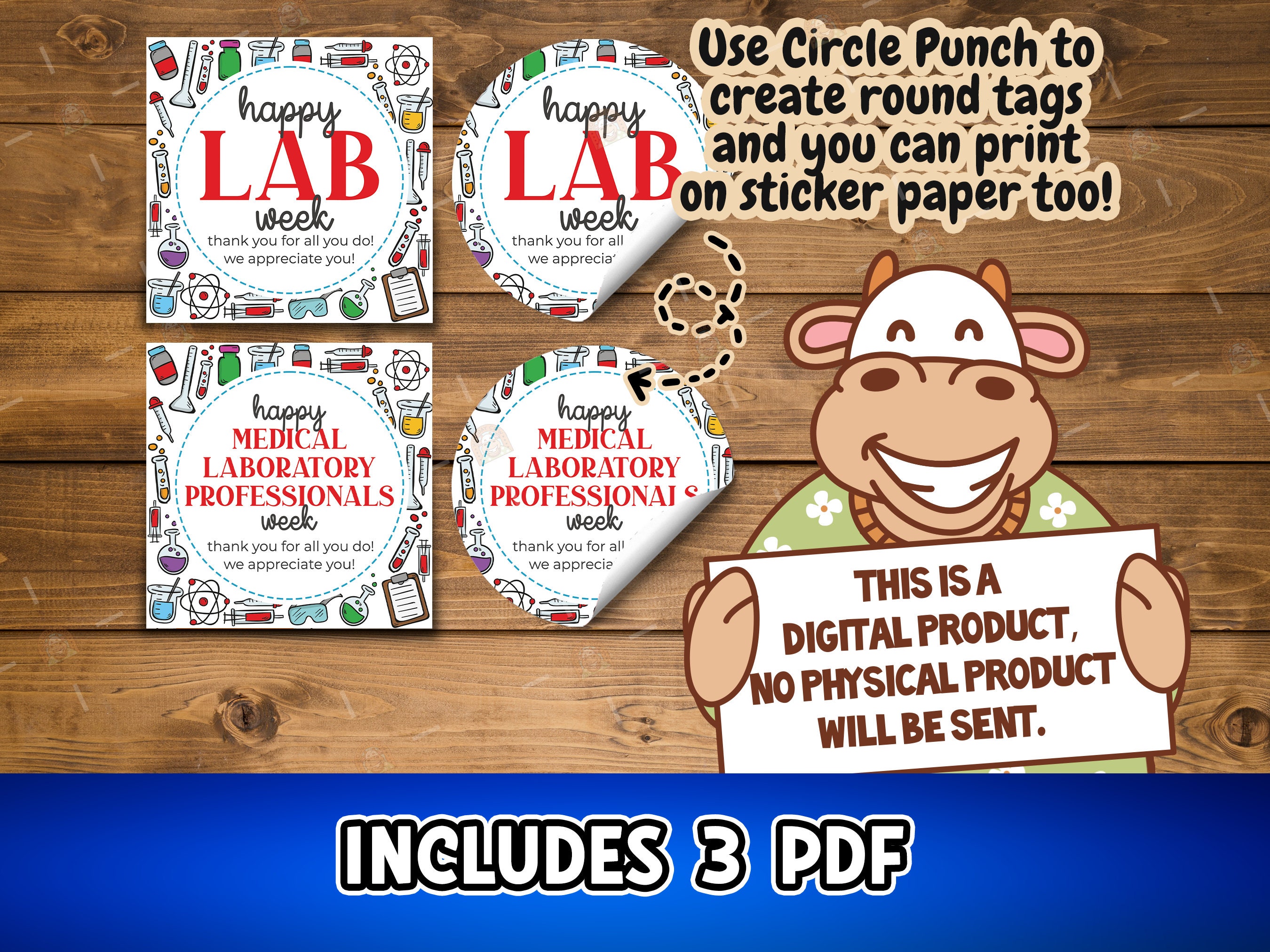 Printable Lab Week Tags, Lab Week Gift Tag, Lab Week Thank You Tags ...