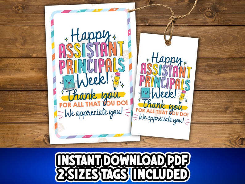 Assistant Principals Week Gift Tag Printable, Assistant Principal ...