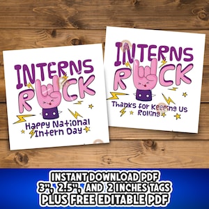 Intern Tag Printable, National Intern Day Gift Tags, Tags for Intern ...