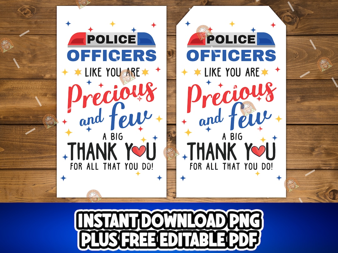 Police Week Tags Printable, National Police Officers Week Gift Tag ...