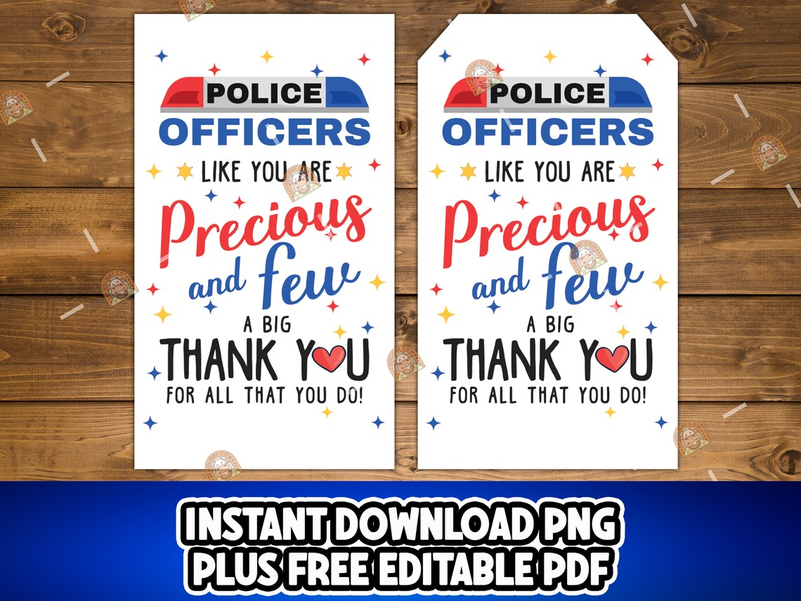 Police Week Tags Printable, National Police Officers Week Gift Tag ...