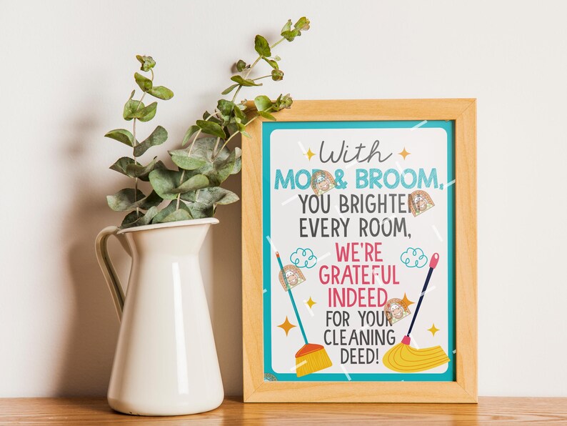 Custodian Day Signs Printable, Custodian Appreciation Gift, Thank You ...