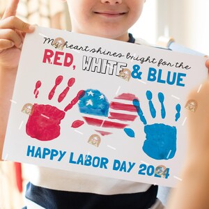 Labor Day Handprint Craft, Printable USA Labor Day Handprint Art Craft ...