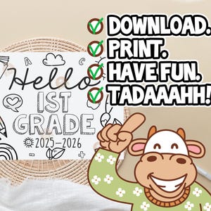 First Day of 1st Grade Sign, First Day of School Sign Printable, Back ...