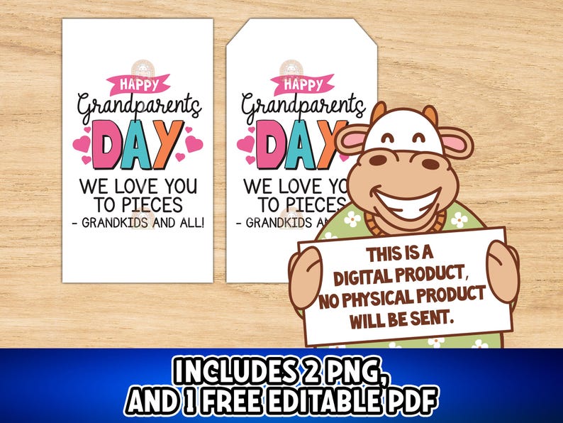 Happy Grandparents Day Tag Printable, We Love Our Grandparents Gift Tag ...