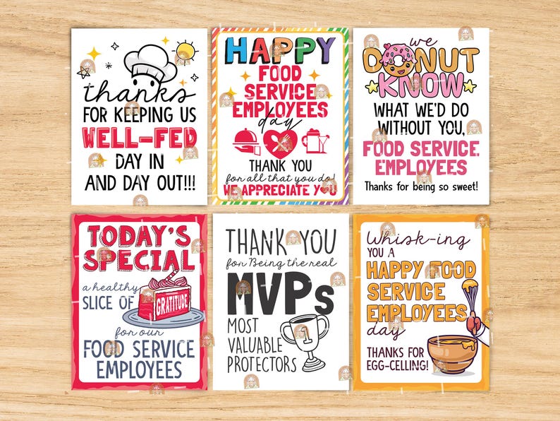 National Food Service Employees Day Signs Printable, Food Service ...