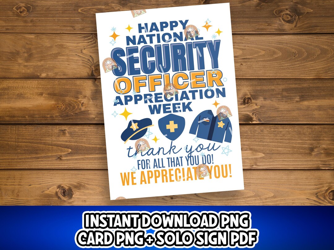 Security Officers Appreciation Gift Printable, Security Officers Week ...