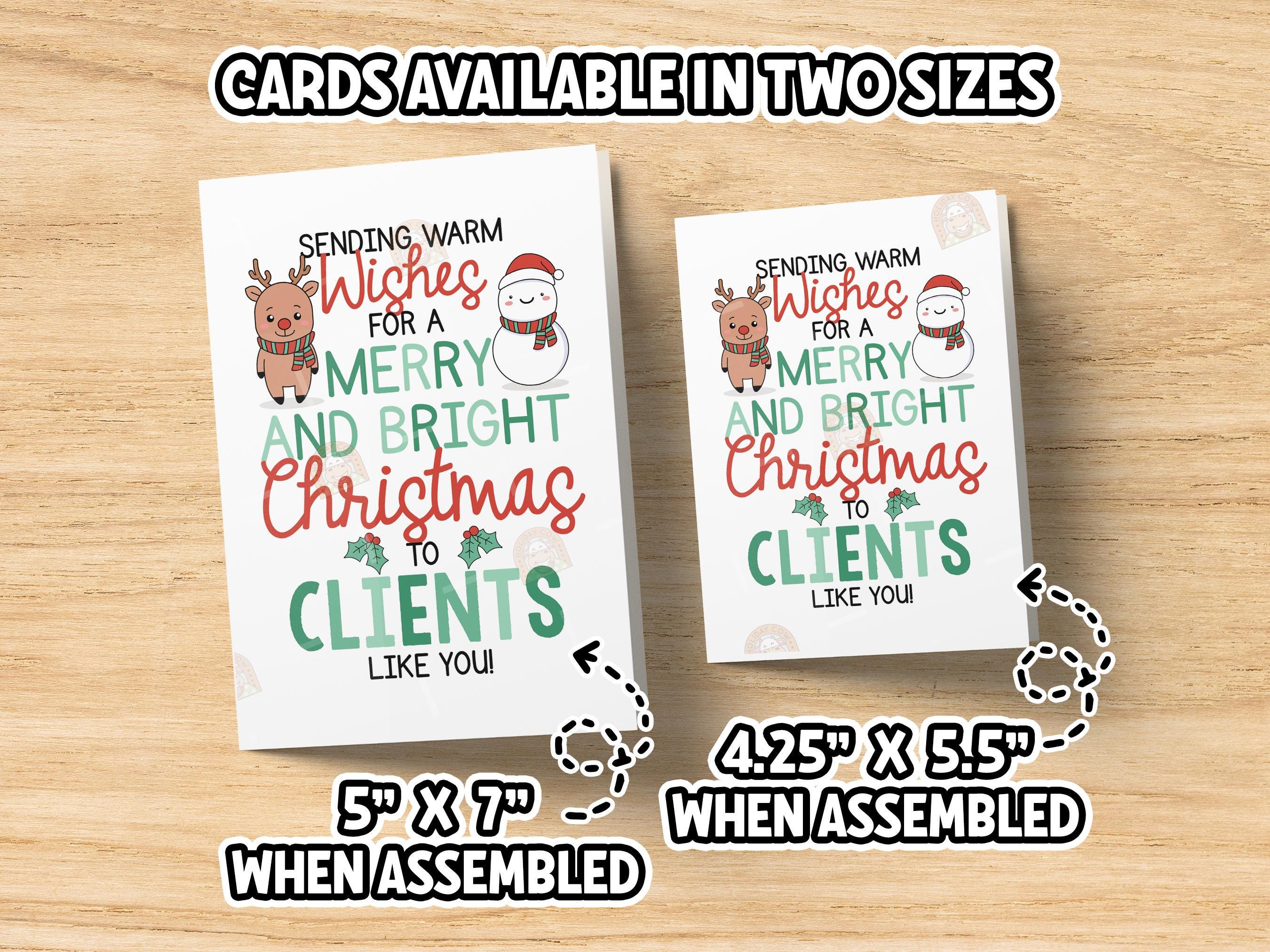 Clients Christmas Gift Printable, Merry and Bright Christmas Wishes for ...