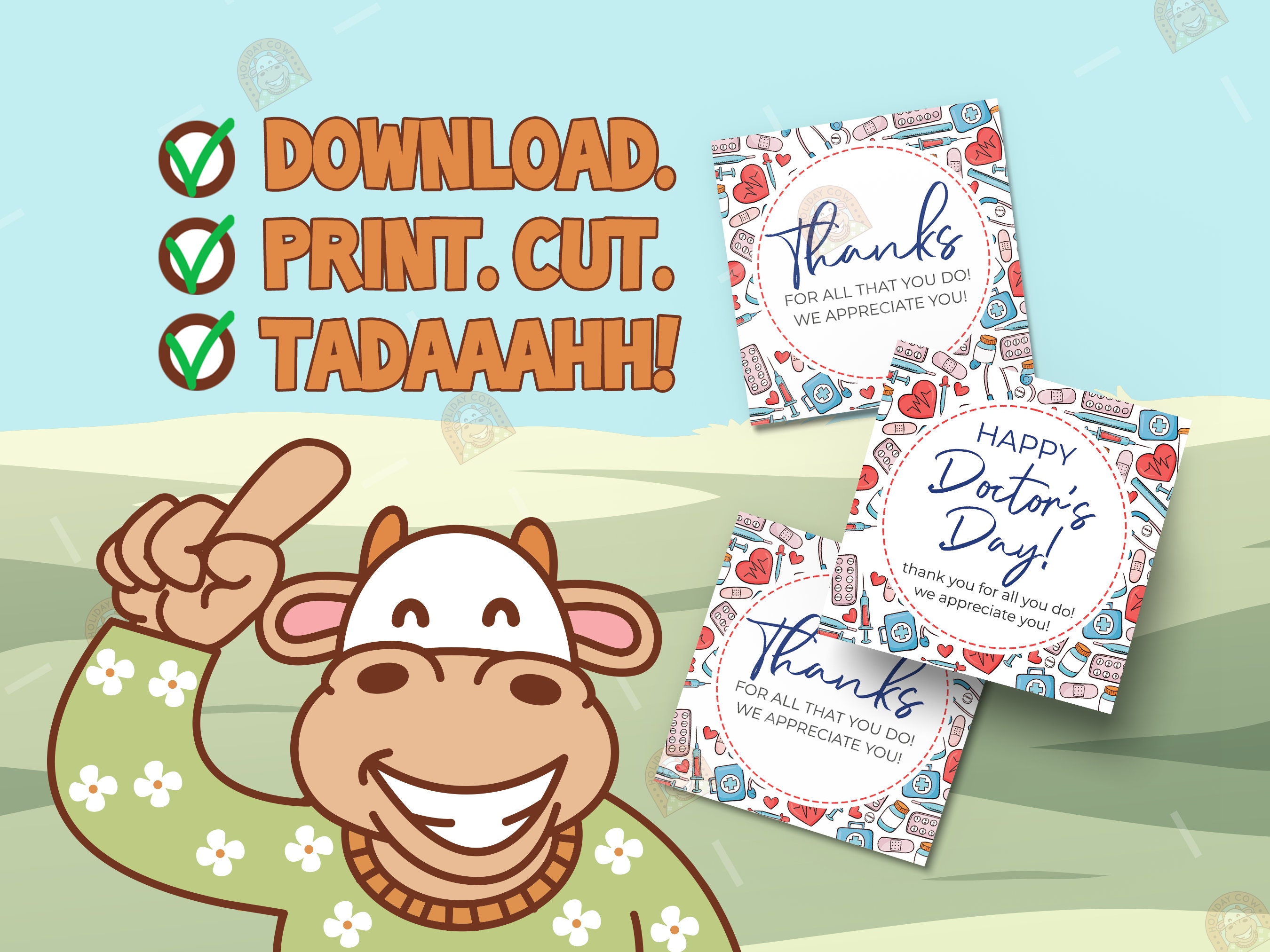 Doctor's Day Tag, Printable National Doctor's Day Tag, Surgeon Gift Tag ...