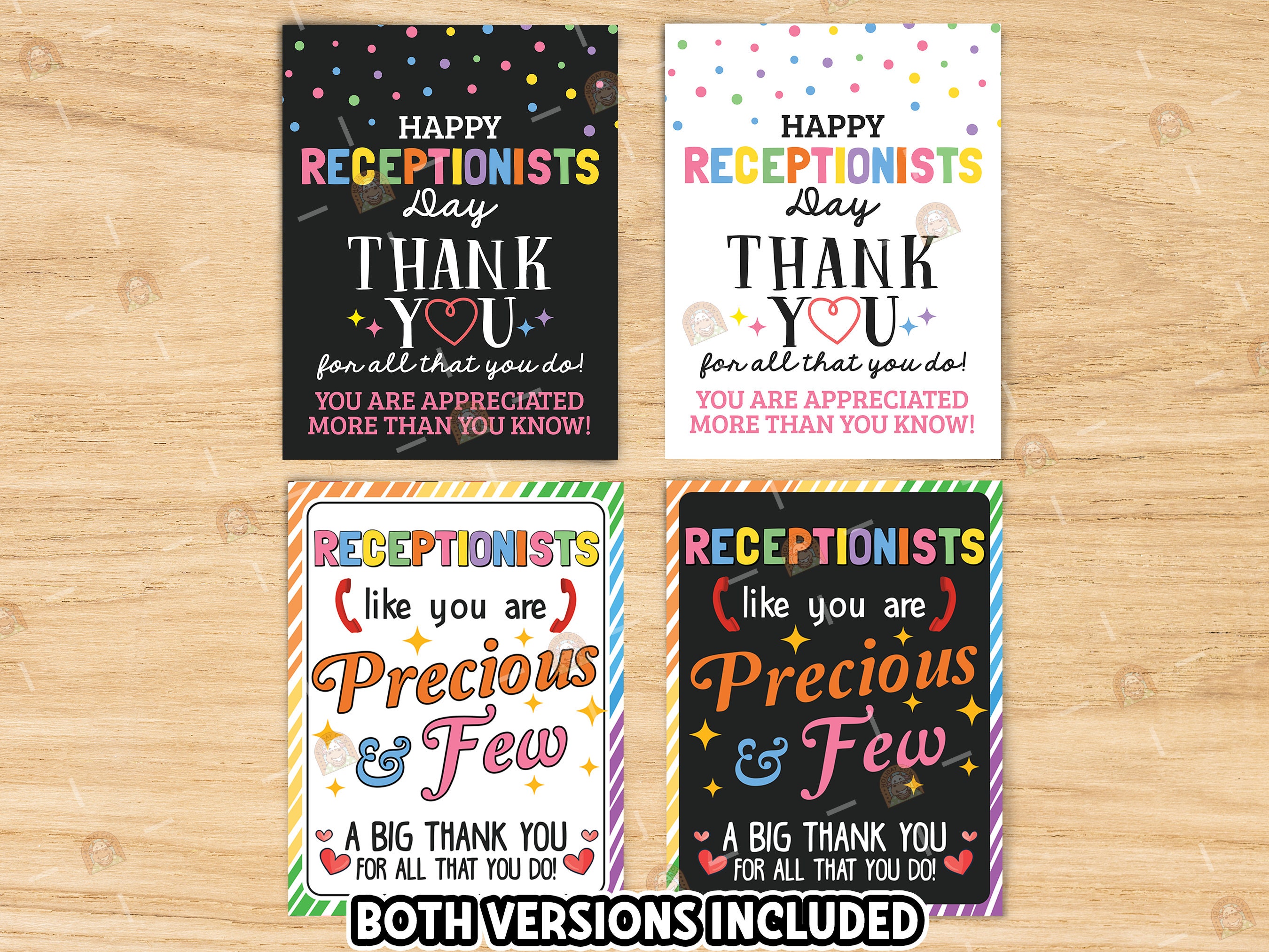 Receptionists Sign Bundle, Printable Happy Receptionists Day Poster ...