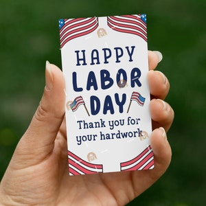 Labor Day Tags, Happy Labor Day Printable Tags, Labor Day Gift Tags ...