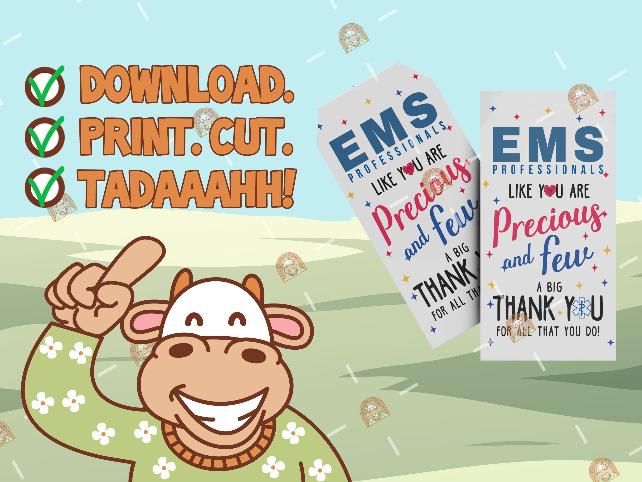 EMS Week Gift Tag, Ems Week Tag Printable, Ems Appreciation Tag ...