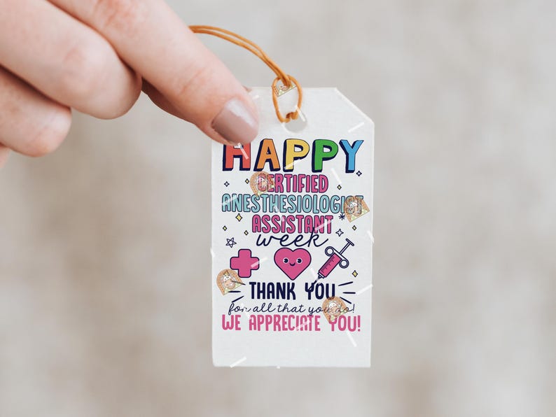 CAA Week Gift Tag Printable, CAA Week Tag, National Certified ...
