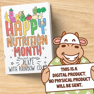 Nutrition Month Card Printable, School Nutrition Month Décor, Nutrition ...