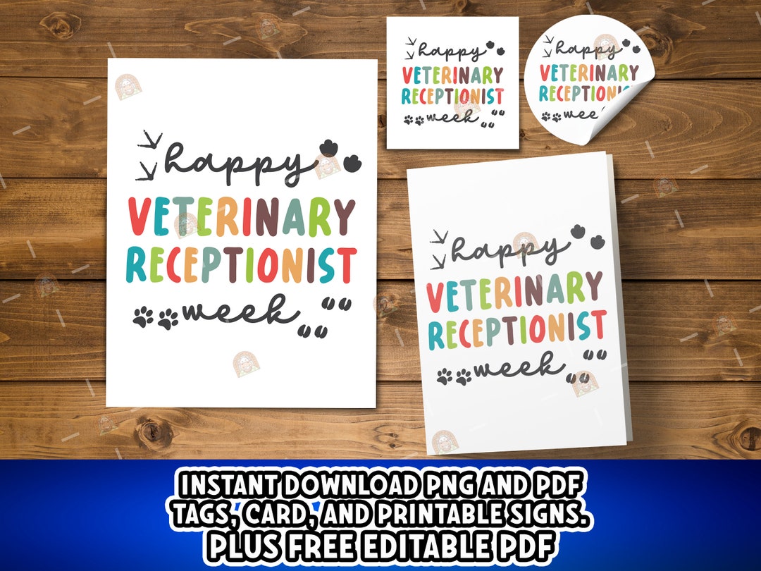 Veterinary Receptionist Week Gift Tag, Printable Veterinary ...