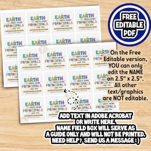 Principal Appreciation Gift Tag Printable, School Principal Tag ...