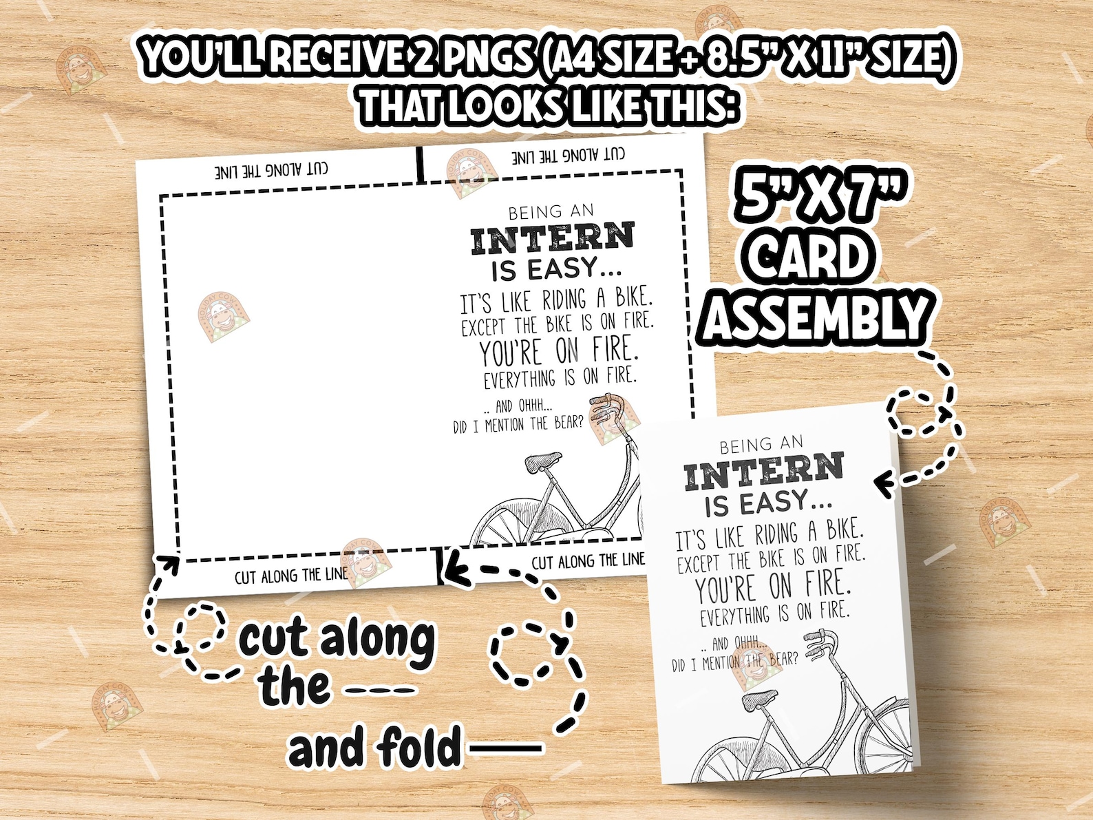 Intern Card, Printable Funny Card for Intern, Intern Day Gift, Intern ...