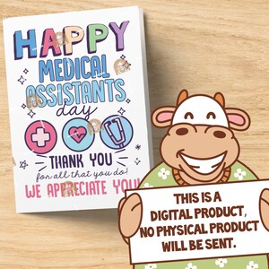 Medical Assistant Day Card Printable, Medical Assistant Gift, Happy MA ...