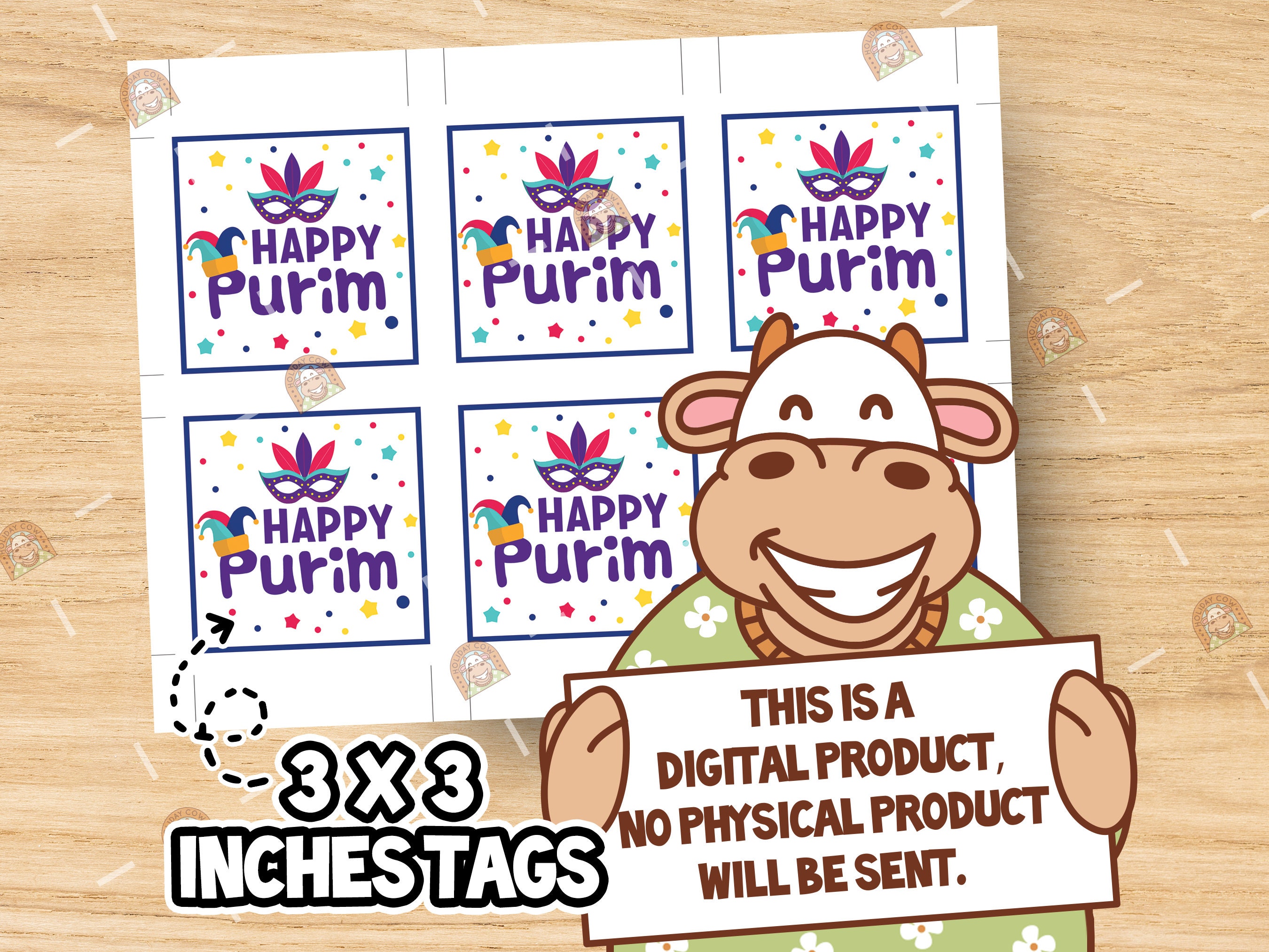 Printable Purim Tags, Mishloach Manot Sticker, Purim Gift Tags, Purim ...