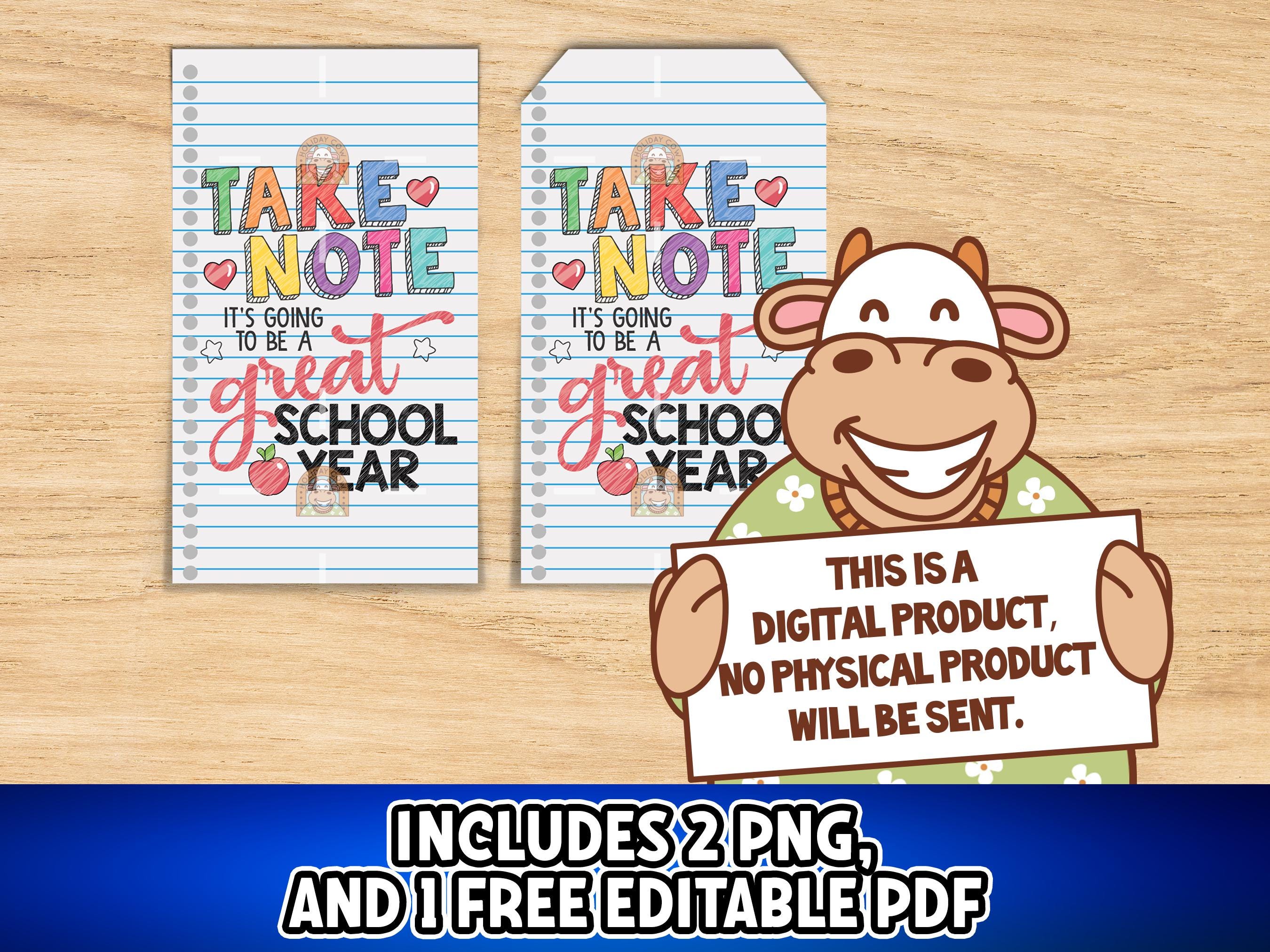 Back to School Tag Printable, Take Note Its Going to Be Great School ...