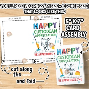 Custodian Day Card Printable, Custodian Appreciation Gift, Thank You ...