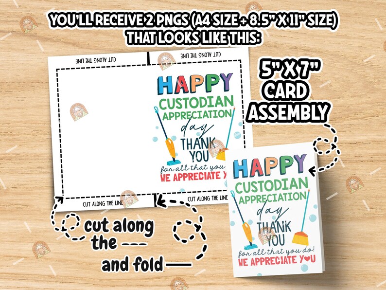 Custodian Day Card Printable, Custodian Appreciation Gift, Thank You ...
