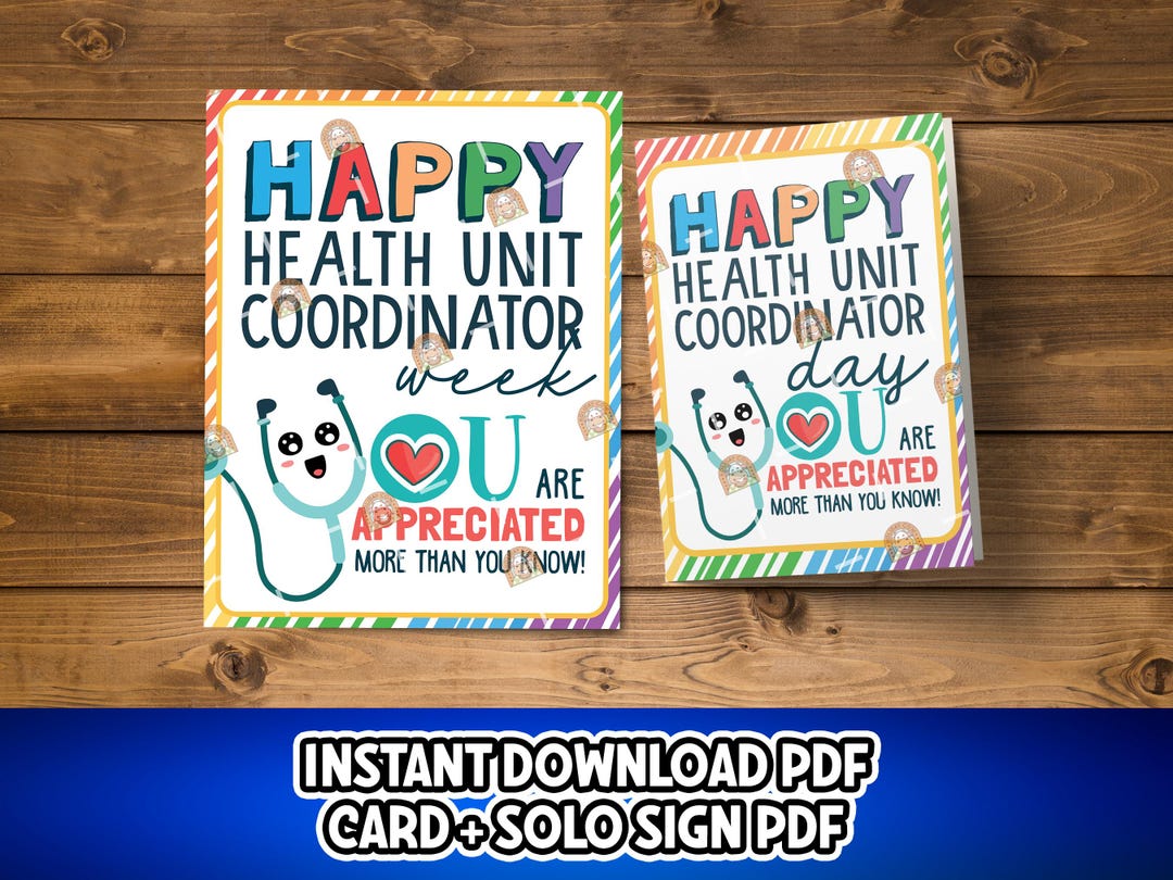 Health Unit Coordinator Week Card Printable, Funny HUC Week Gift, HUC ...