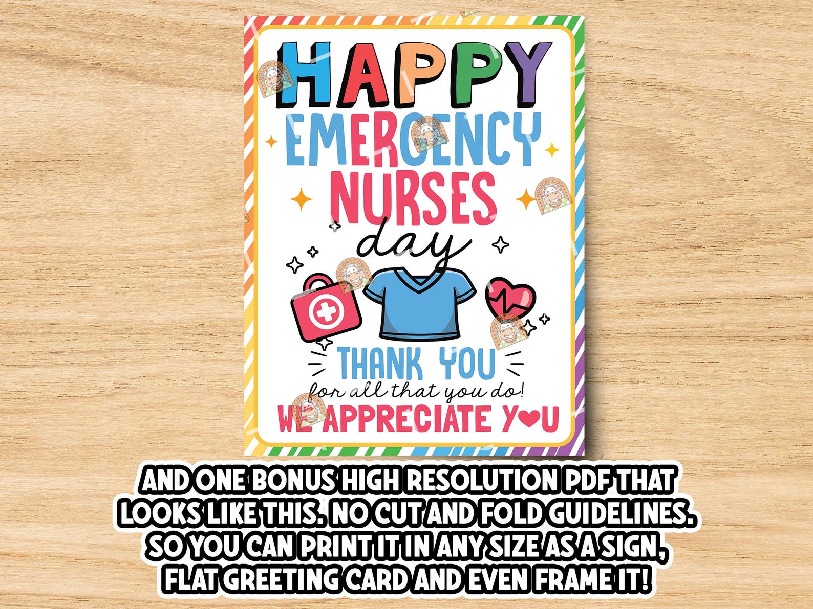 Emergency Nurses Day Card Printable, Emergency Nurses Day Signs, ER ...