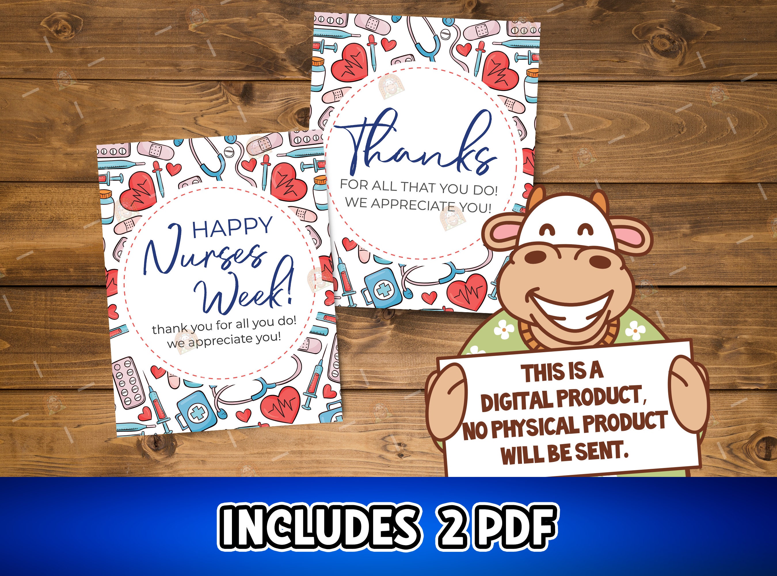 National Nurses Week Card Printable, Nurse Appreciation Card, Happy ...