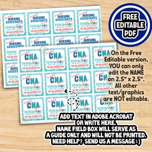 CNA Week Tags Printable, Certified Nursing Assistant Week Tag, Cna ...
