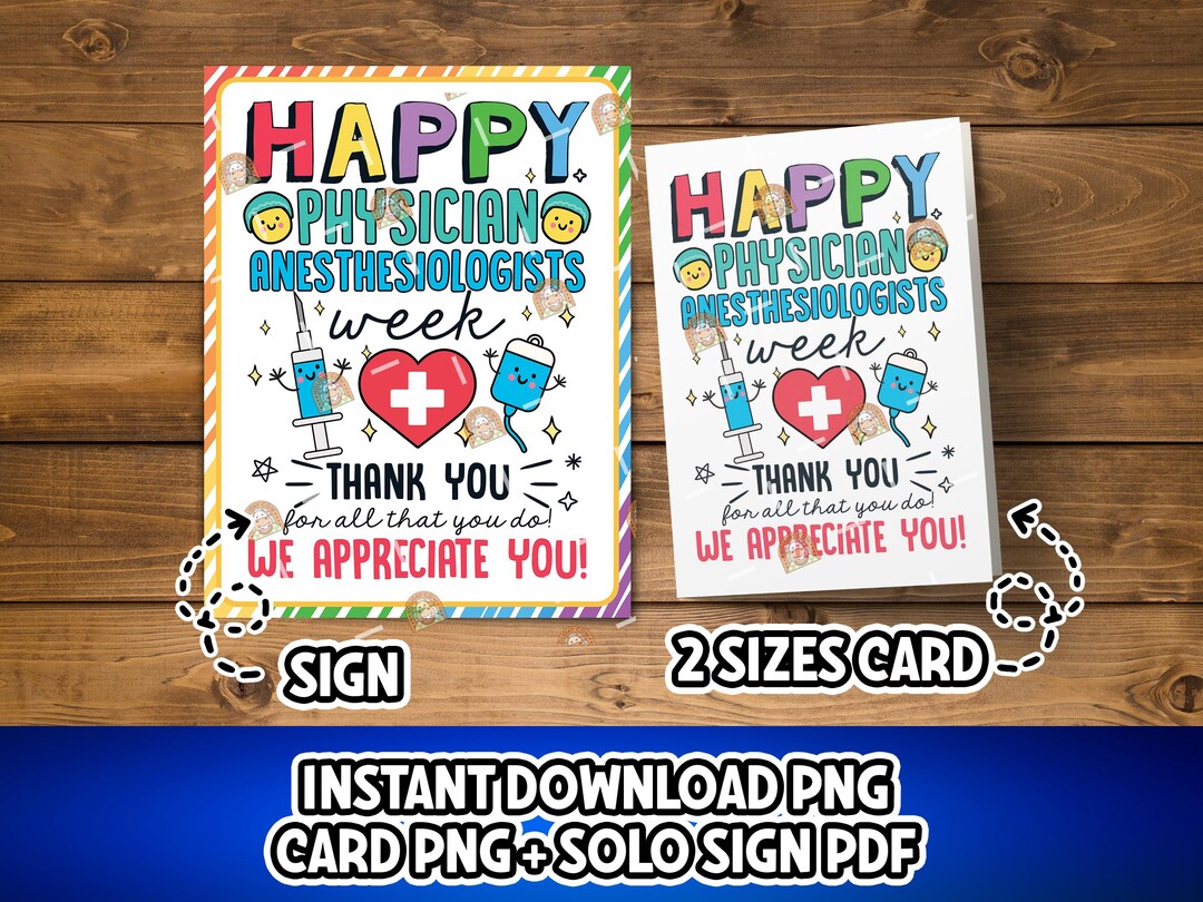 Printable Physician Anesthesiologists Week Card, Thank You ...