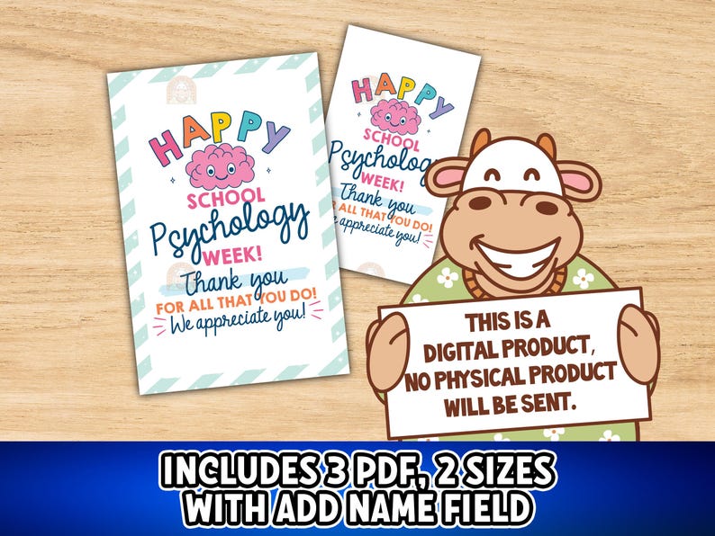 School Psychology Week Tag Printable, School Psych Gift Tag, School ...