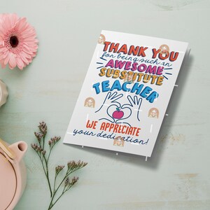 Substitute Teacher Gift, Substitute Teacher Card Printable, Substitute ...