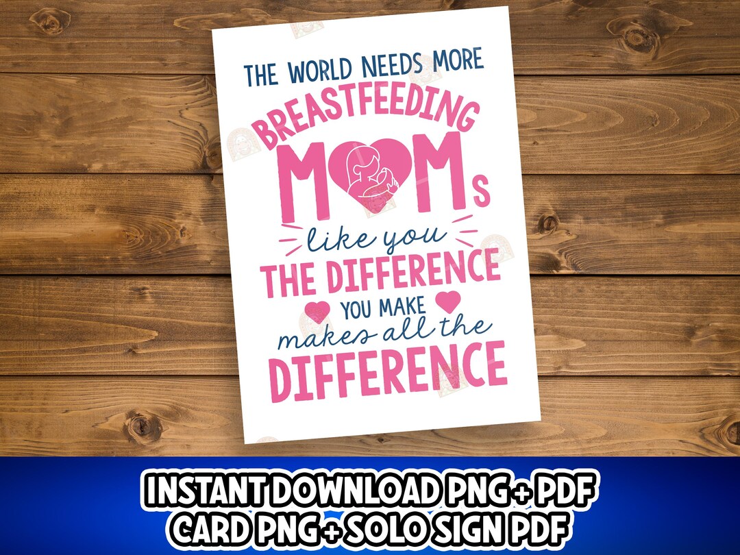 Breastfeeding Mom Gift, Printable Breastfeeding Month Sign, World ...