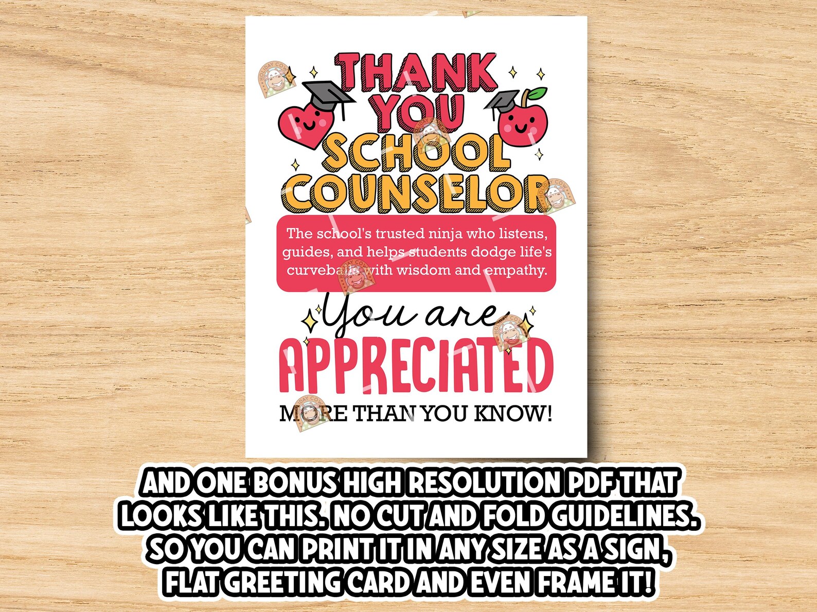 School Counselor Gift, National School Counseling Week Card Printable ...