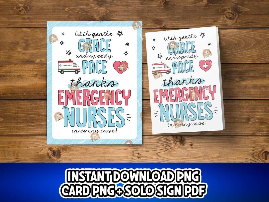 ER Nurse Gift, ER Nurse Week Card Printable, Thank You Er Nurses Day ...