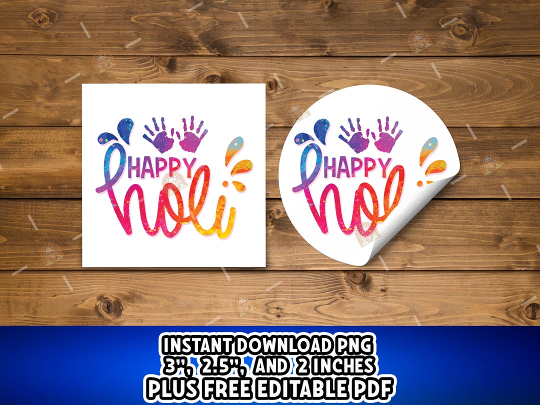 Holi Tags, Printable Happy Holi Tags, Festival of Colours Gift Tags ...